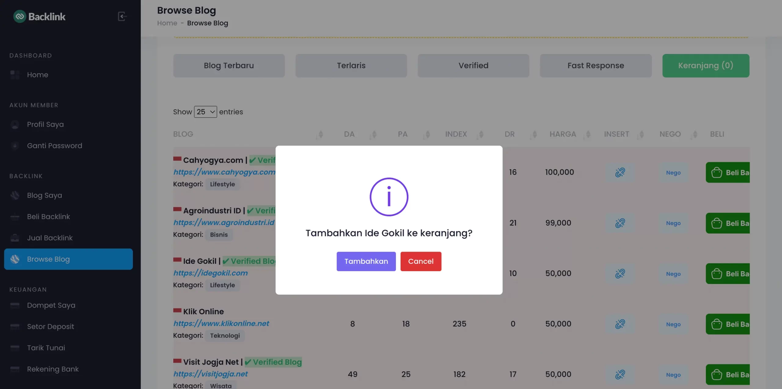 Tutorial Cara Beli Backlink Murah dari Blogger