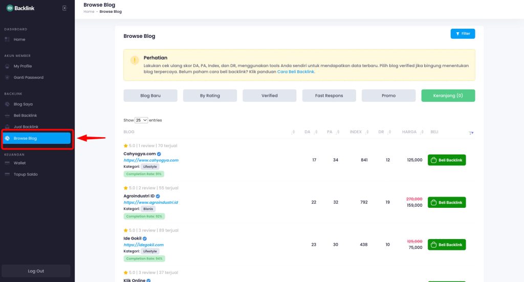Tutorial Cara Beli Backlink Murah dari Blogger